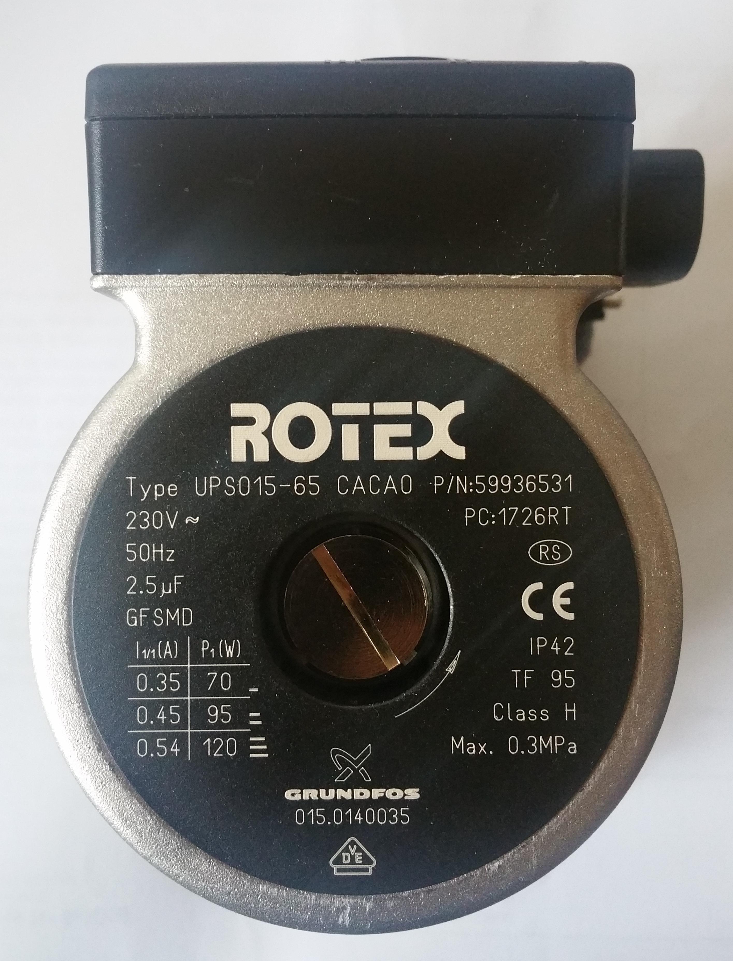 Rotex Circulateur UPS 15-65 CACA0 MOLEX/PG/S